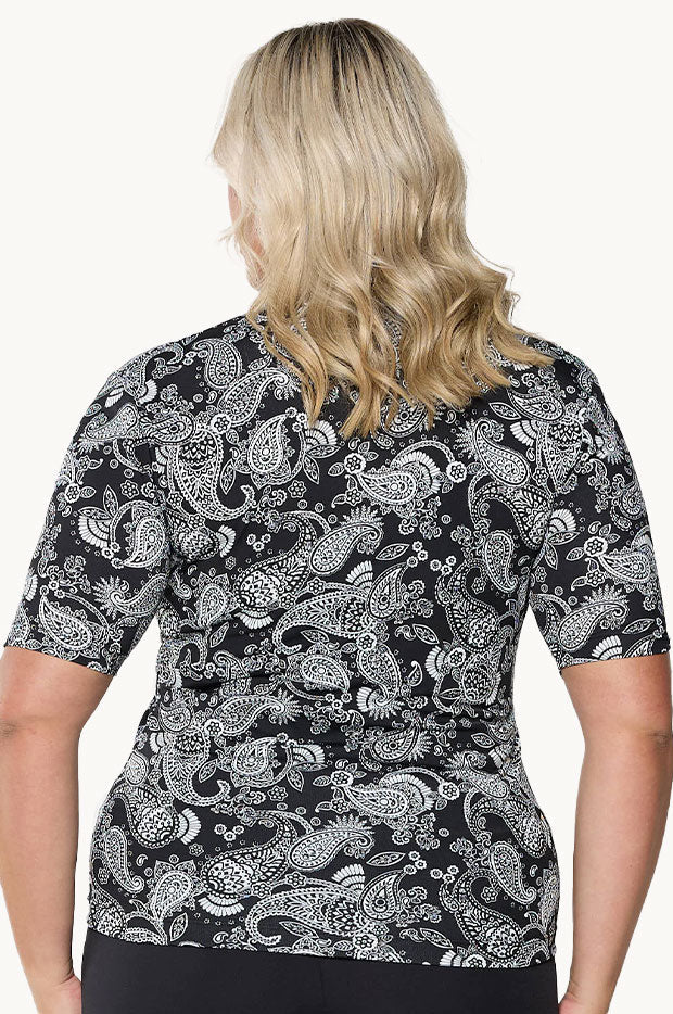 Capriosca Mono Paisley Chlorine Resistant Rash Vest (Black) – Little ...